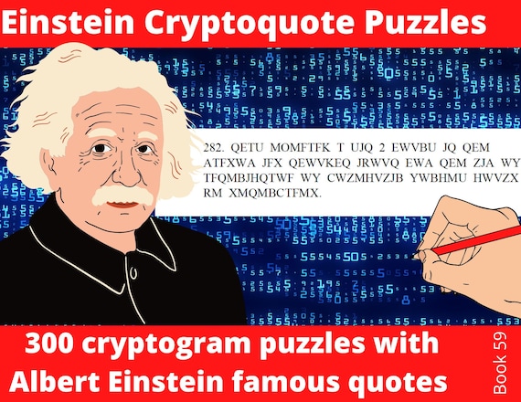300 Famous Albert Einstein Quotes Cryptoquote Puzzles in Printable Pdfs Adult Activiy Book With Cryptogram Puzzles Instant Download Etsy UK