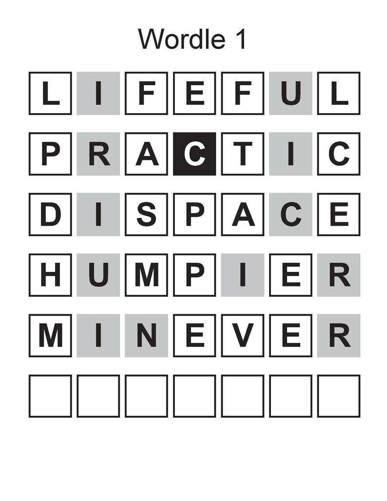 Wordle Challenge Book With 100 Wordle Puzzles and Their Answers, 7 ...