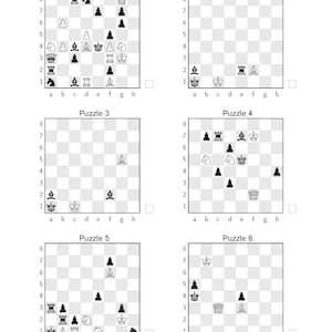 1500 Chess Puzzles in Two Moves Printable PDF - With Answers - Instant ...