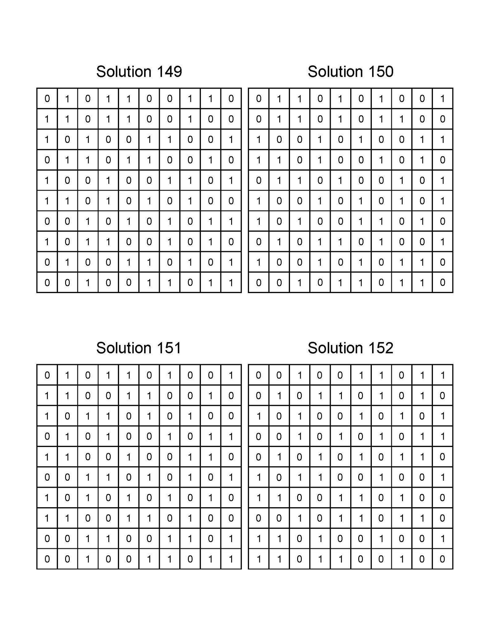 Binario Puzzles Printable PDF - 500 Binary Puzzles to Keep Your Brain ...