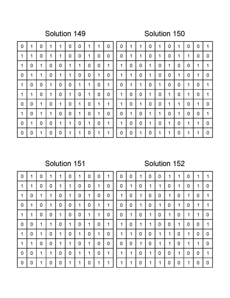 Binario Puzzles Printable PDF 500 Binary Puzzles to Keep Your Brain ...