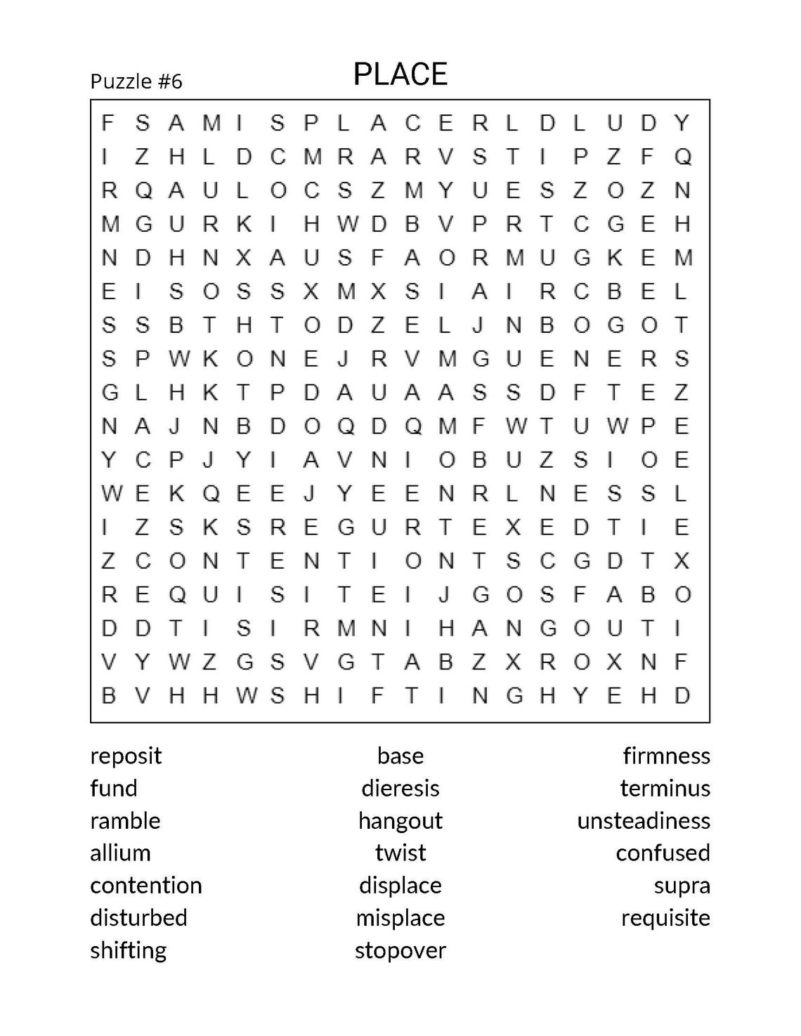 180 Word Search Printable Word Search Puzzle With Answers Instant Download - Etsy