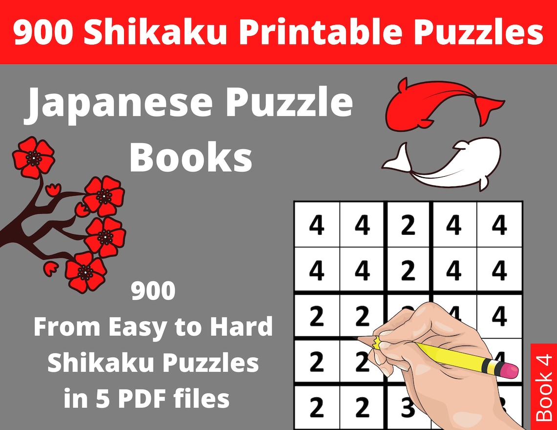 Shikaku Puzzles Printable PDF - 900 Japanese Puzzles for Adults With ...