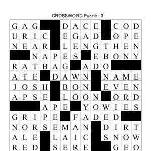 Crossword Puzzle Printables for Adults - 100 Crosswords With Solutions ...