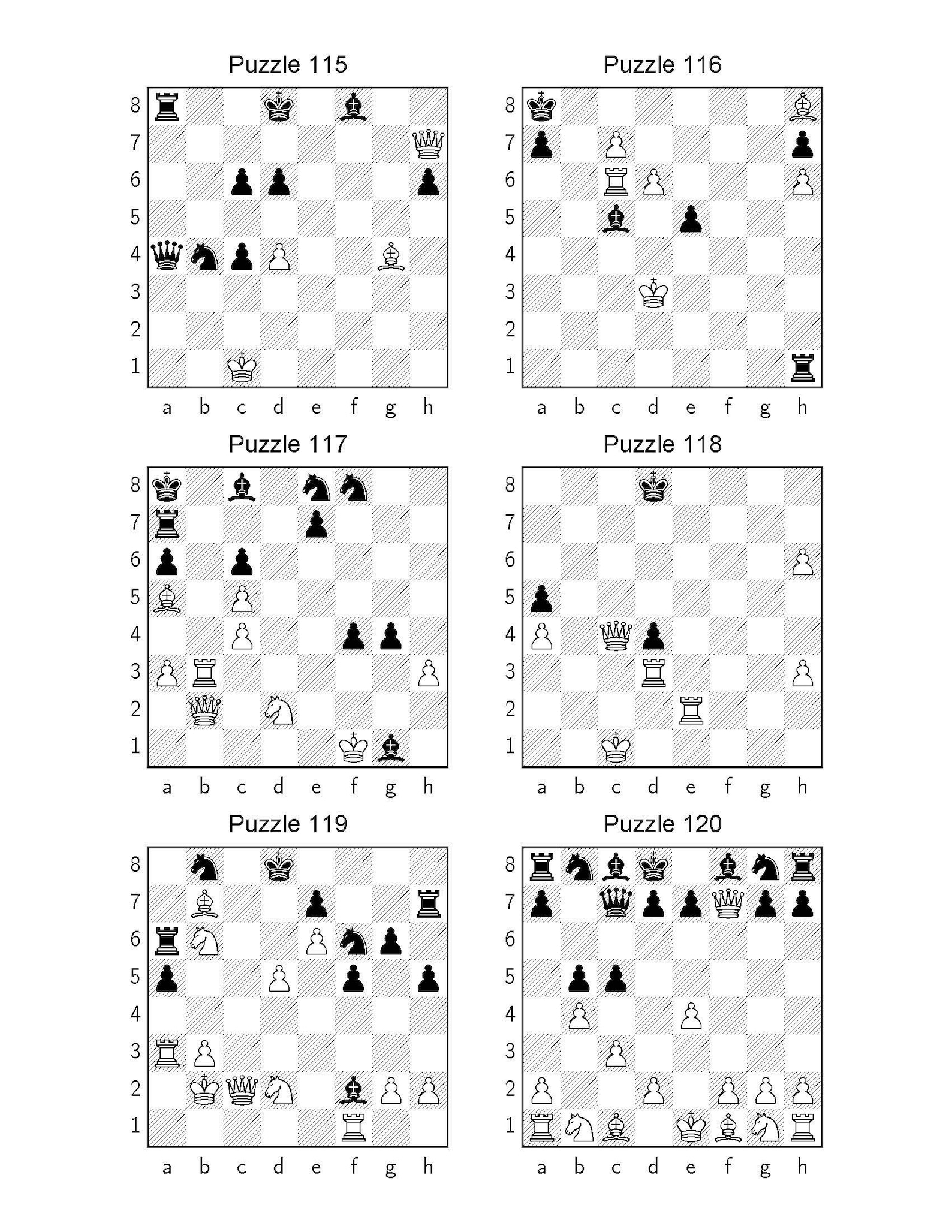 600 Chess Checkmate Puzzles in One Move-chess Printable PDF With ...