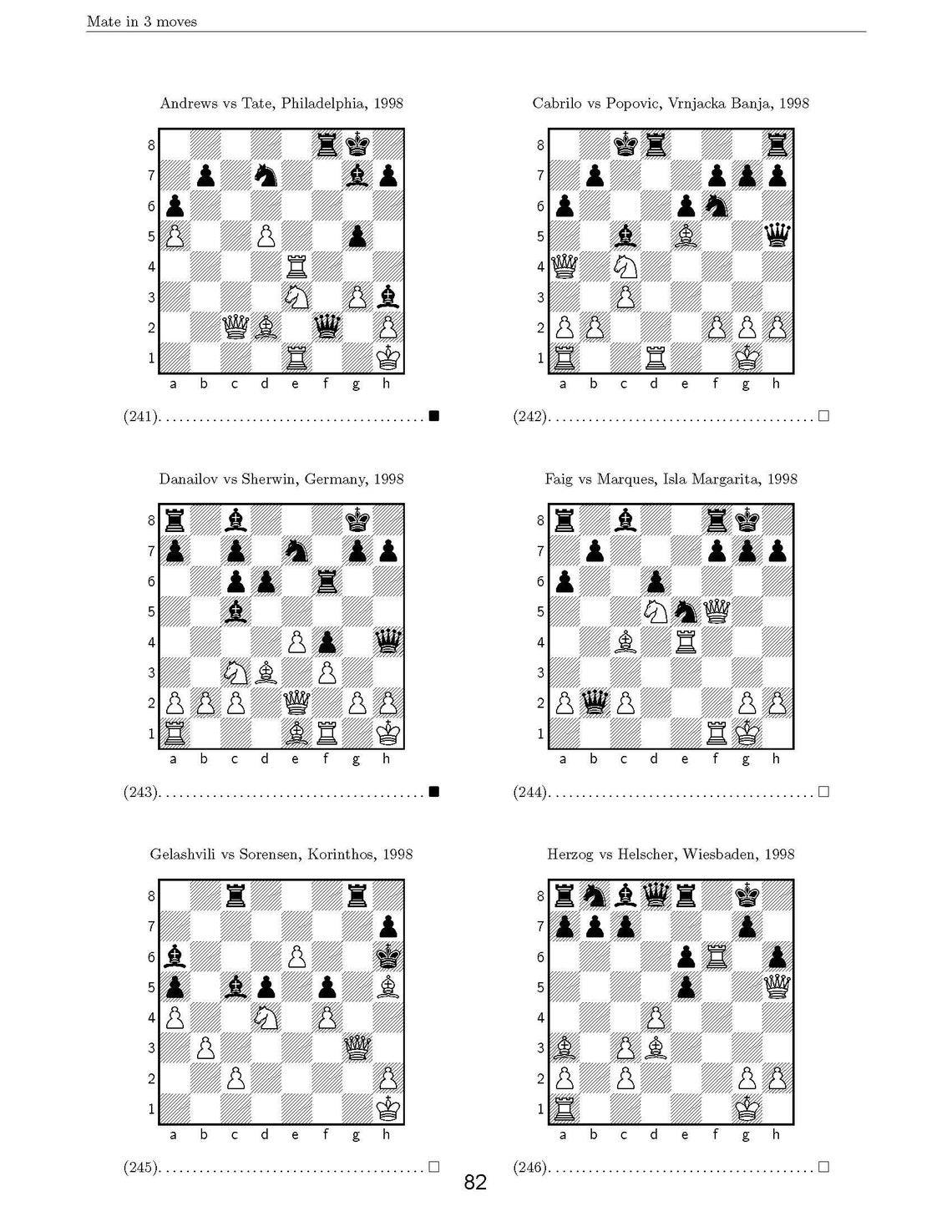 400 Chess Checkmate Puzzles in Two and Three Moves Printable PDF -with ...