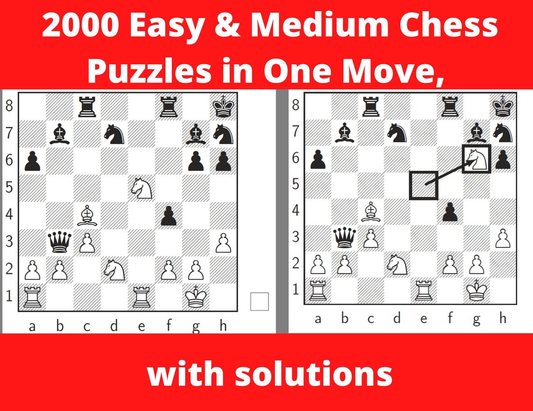 2000 Chess Puzzles in One Move Printable PDF -with Answers - Instant ...