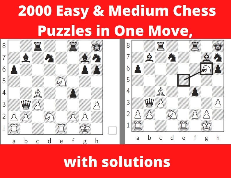 2000 Chess Puzzles in One Move Printable PDF -with Answers - Instant ...