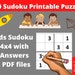 Printable PDF Easy Sudoku for Kids 4x4 - 400 Children Puzzles With ...
