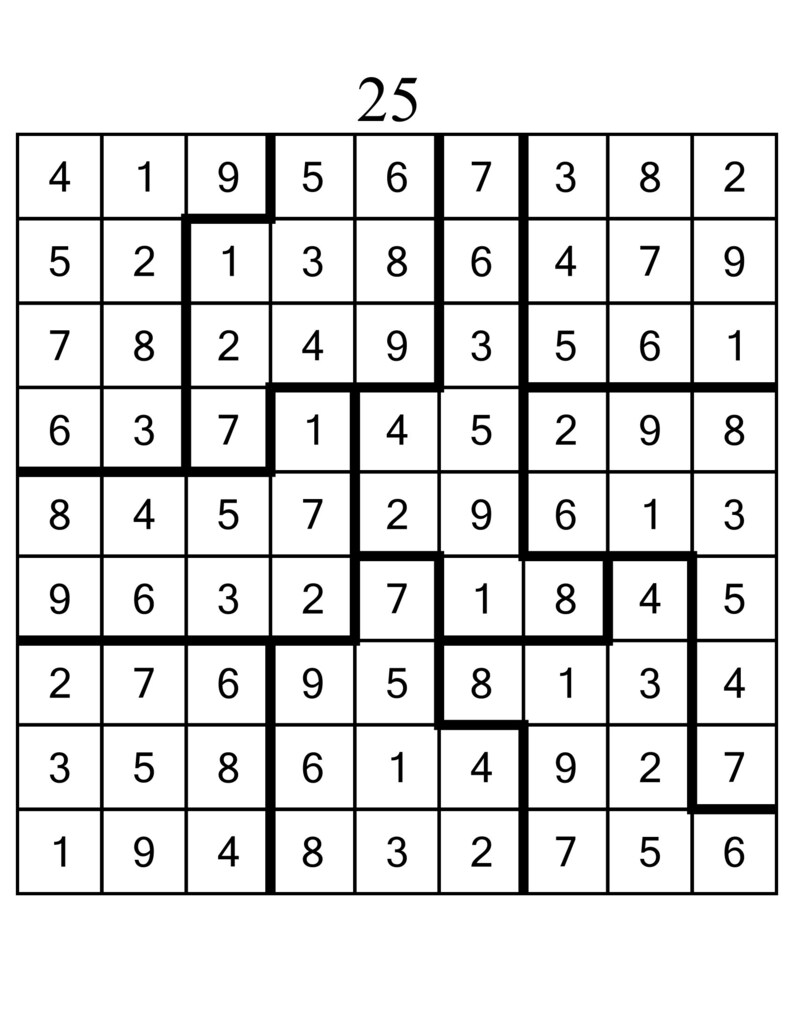 Easy, Medium and Hard Jigsaw Sudoku Puzzles Printable PDF 420 Sudoku ...