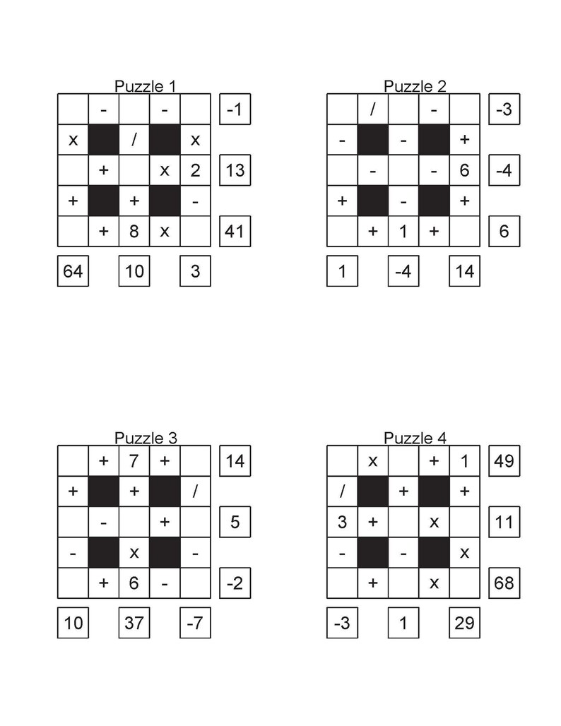 Math Square Puzzles - 2nd and 3th Grade Math Printable Worksheet ...