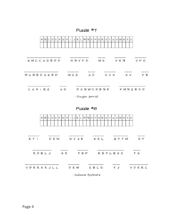 550 Cryptoquote Puzzles in Printable PDFs Adult Activiy Book With Cryptogram Puzzles Instant Download