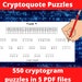 550 Cryptoquote Puzzles in Printable Pdfs - Adult Activiy Book With ...