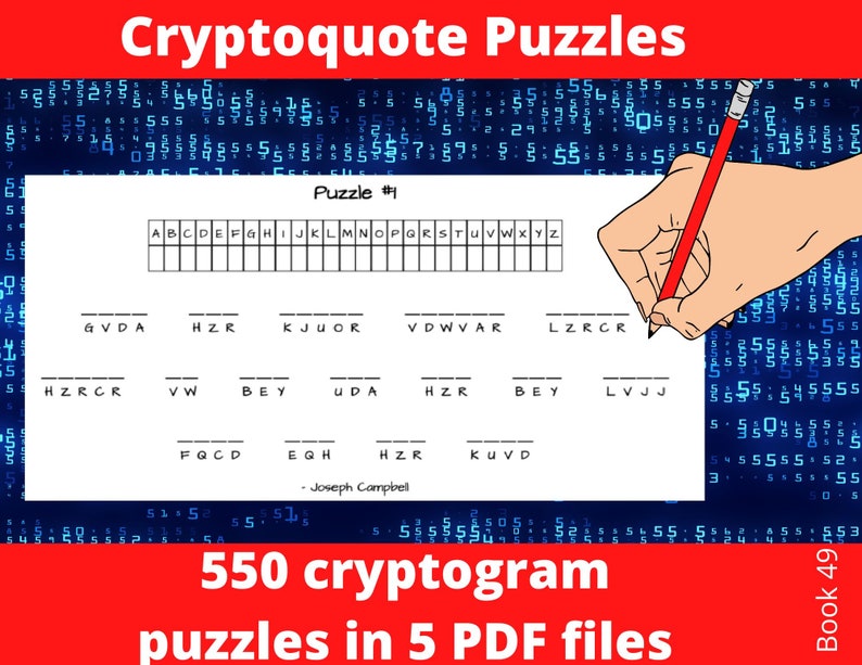 550 Cryptoquote Puzzles in Printable Pdfs - Adult Activiy Book With ...