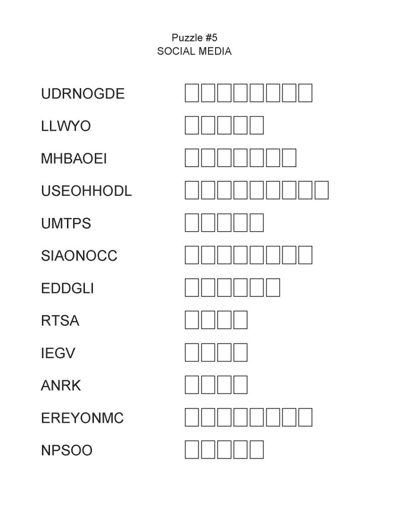 500 Word Scramble Games - 500 Printable Scramble Puzzles With Answers ...