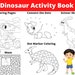 Dinosaur Activity Book for Kids: Dinosaur Coloring Pages, Cut and Paste ...
