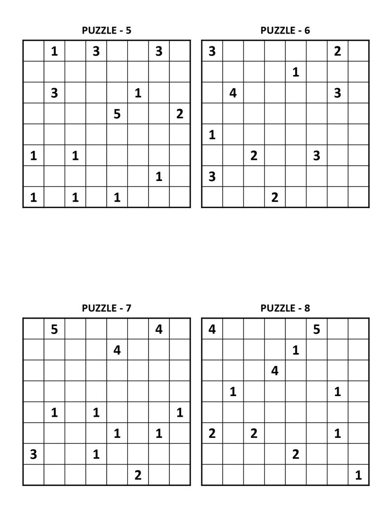 Nurikabe Puzzles Printable PDF - 500 Japanese Puzzles for Adults With ...