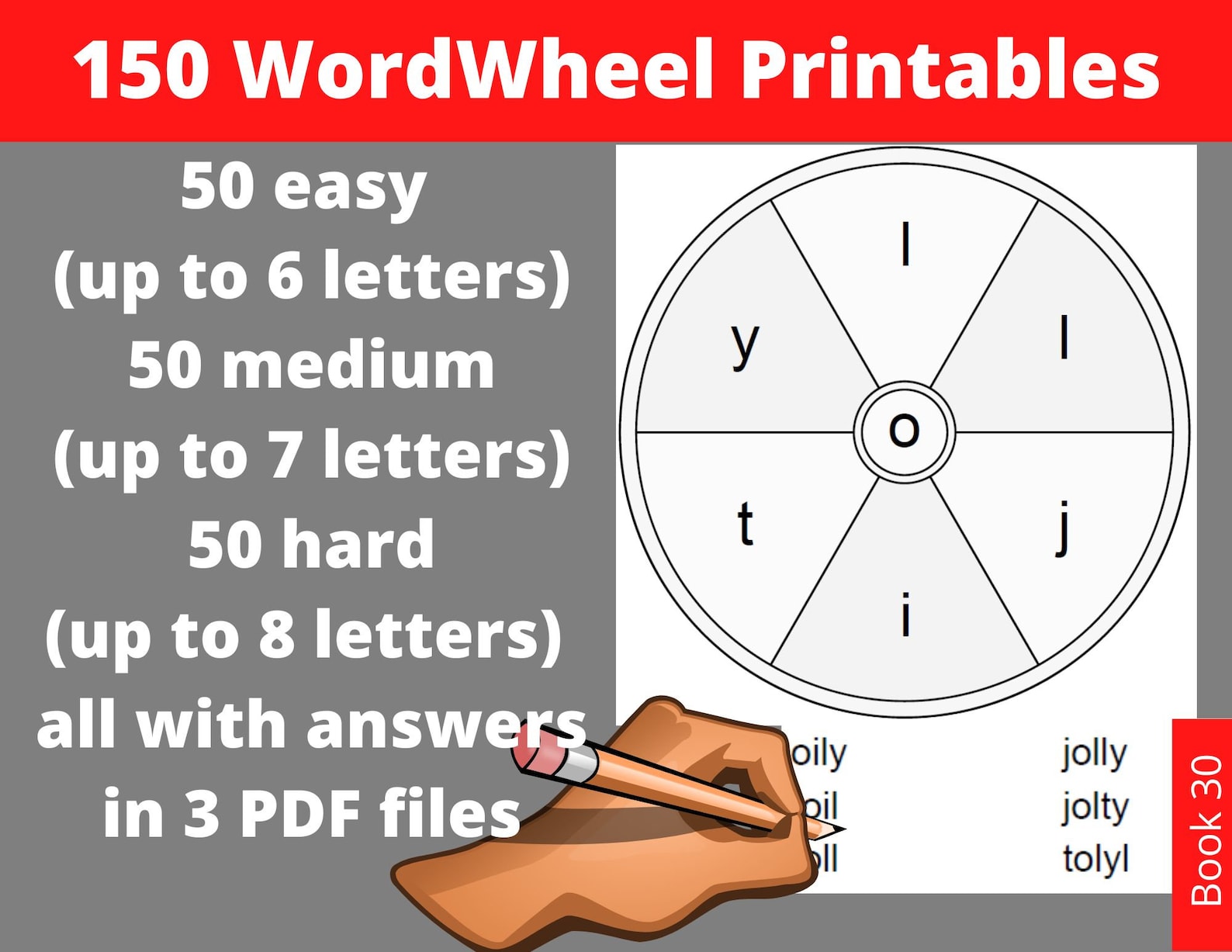 Spelling Word Wheel Puzzle - 150 Word Scramble Games Printable PDF With ...