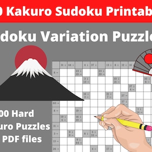 Difficult Kakuro Sudoku Puzzles - 300 Printable PDF Japanese Puzzles ...