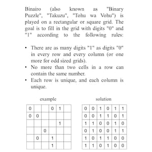 Binario Puzzles Printable PDF - 500 Binary Puzzles to Keep Your Brain ...