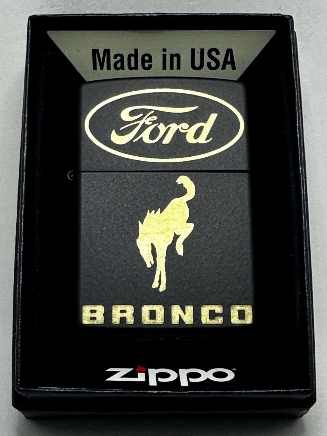 Custom Laser Engraved Zippo Lighter Ford Bronco Black Matte Finish - Etsy