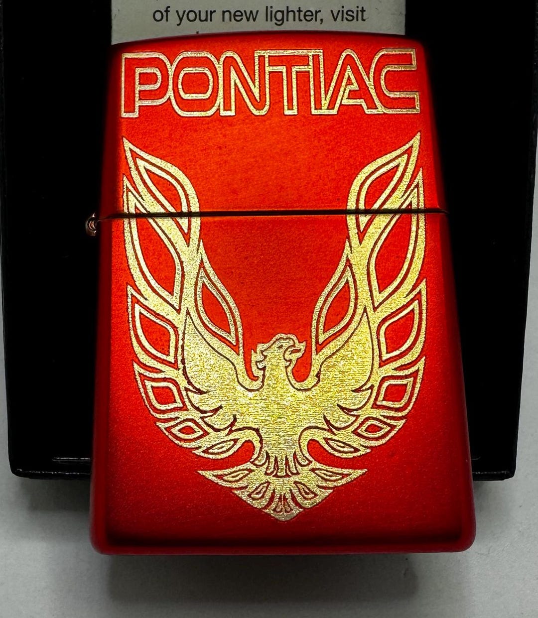 Custom Laser Engraved Zippo Lighter Pontiac Firebird Red Metallic ...