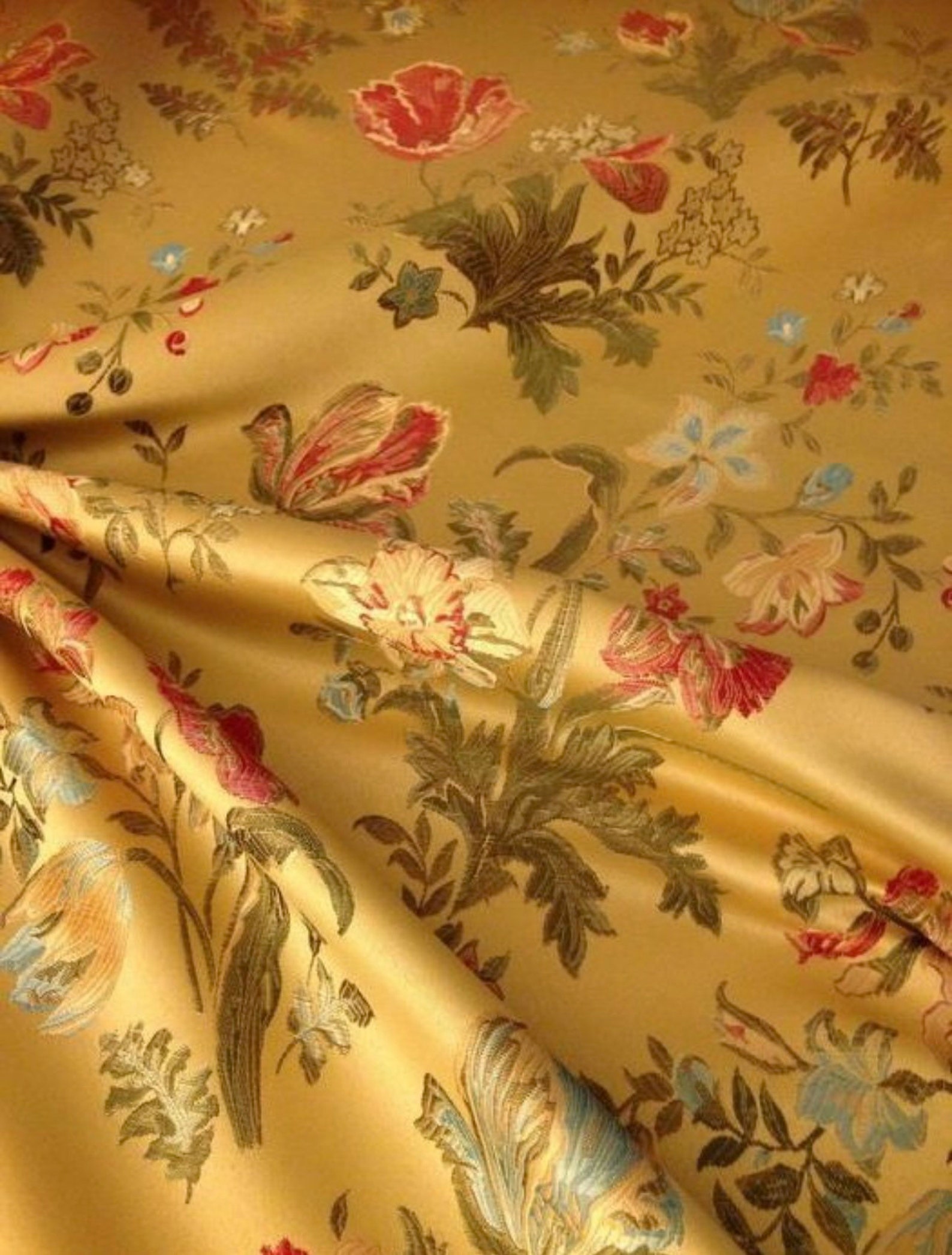 1 X 2.80 Meters Precious Damask Fabric From the San Leucio Silk Factory ...