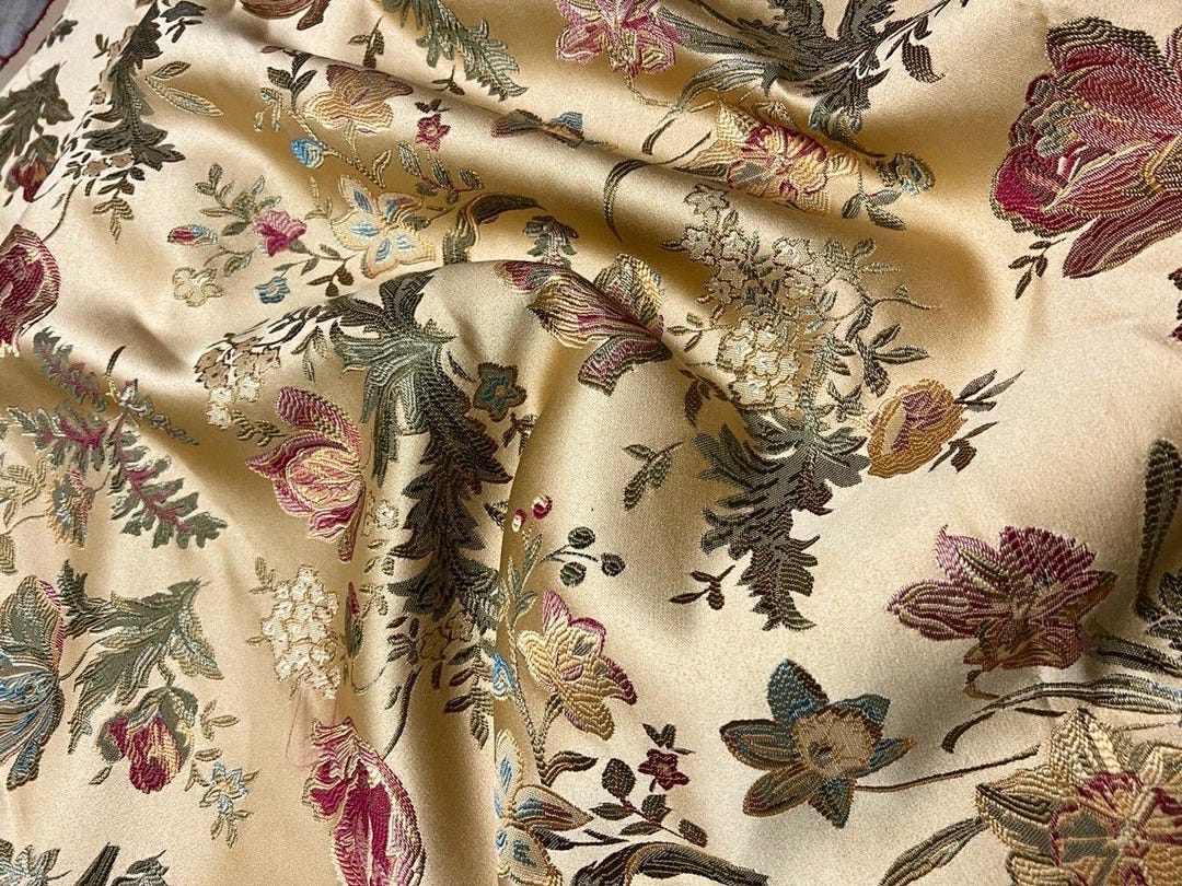 1 X 2.80 Meters Precious Damask Fabric From the San Leucio Silk Factory ...