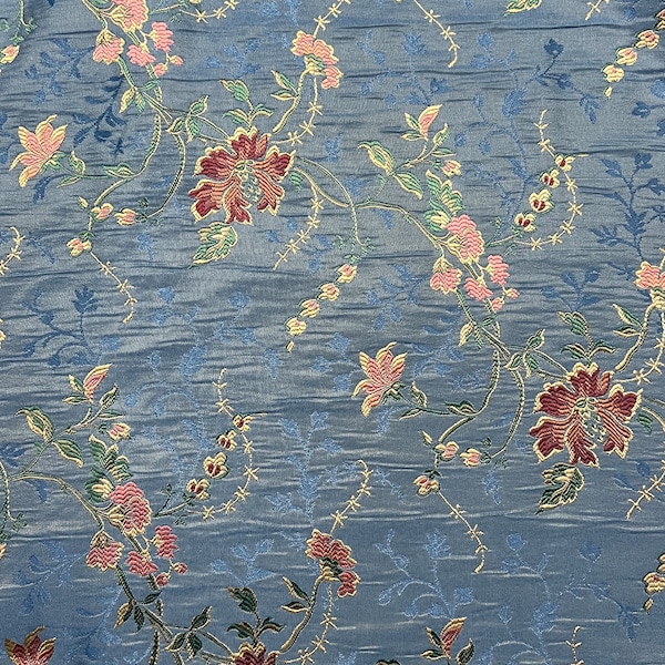 Blue Damask Fabric - Etsy