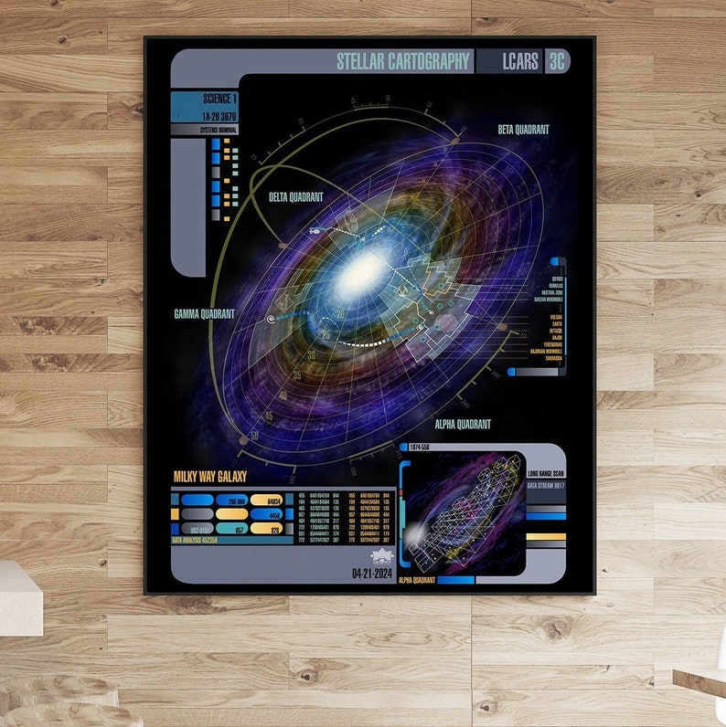 Trekkers LCARS Map of the Galaxy - Räumliche Gitterkarte der Vier (4 ...