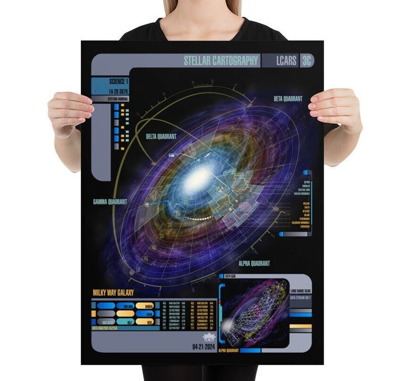 Trekkers LCARS Map of the Galaxy - Räumliche Gitterkarte der Vier (4 ...