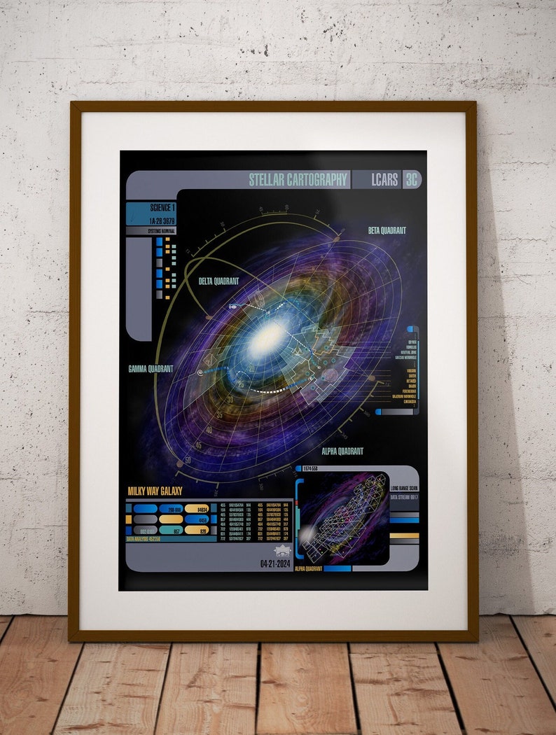 Trekkers LCARS Map of the Galaxy - Räumliche Gitterkarte der Vier (4 ...