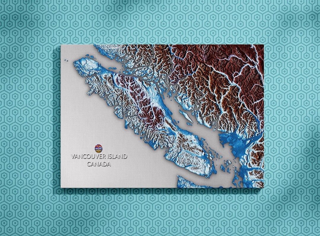 Digital Elevation Map of Vancouver Island, British Columbia, Canada ...