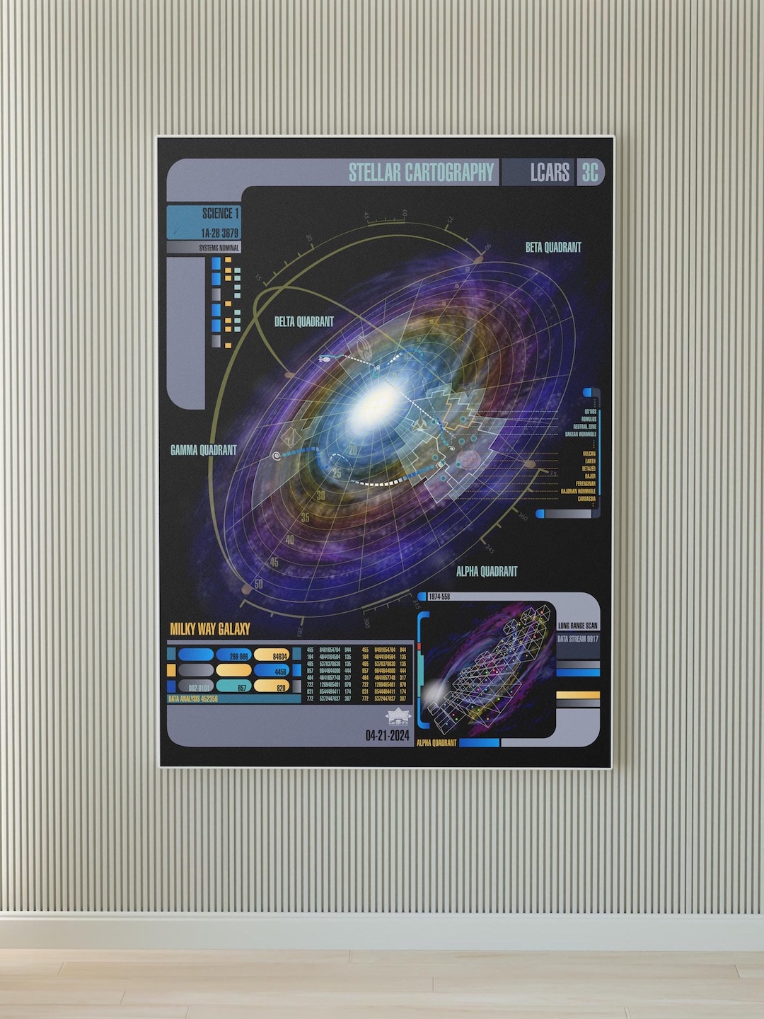 Trekkers 18 X 24 Inch LCARS Map of the Galaxy - Spatial Grid Chart of ...