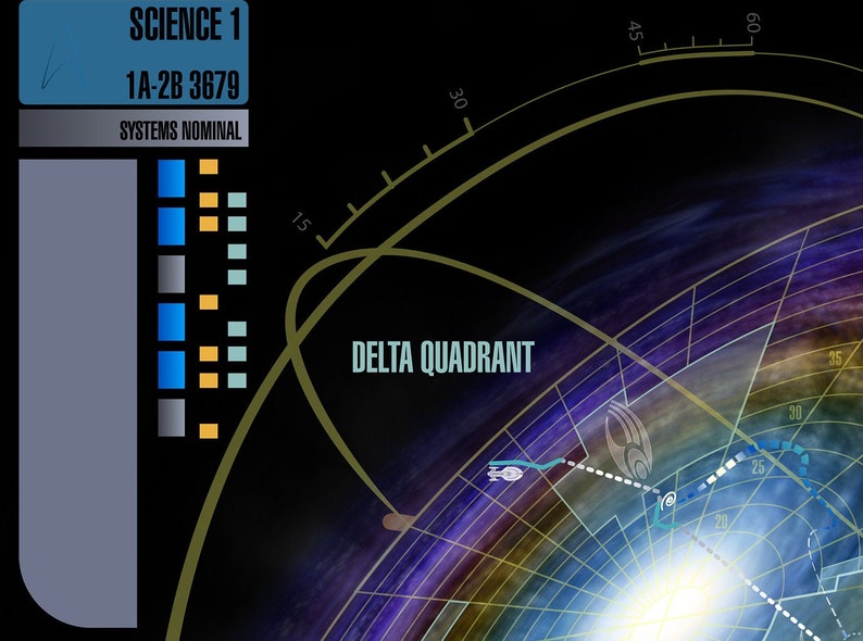 Trekkers LCARS Map of the Galaxy - Räumliche Gitterkarte der Vier (4 ...