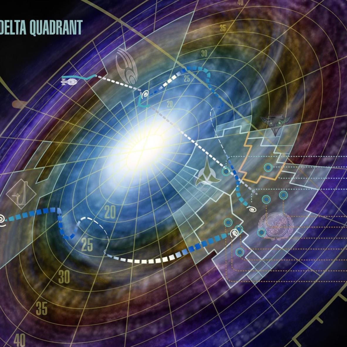 NEW!! Trekkers LCARS Map of the Galaxy - Spatial Grid Chart of the Four Quadrants (24 X 36 Inch ...