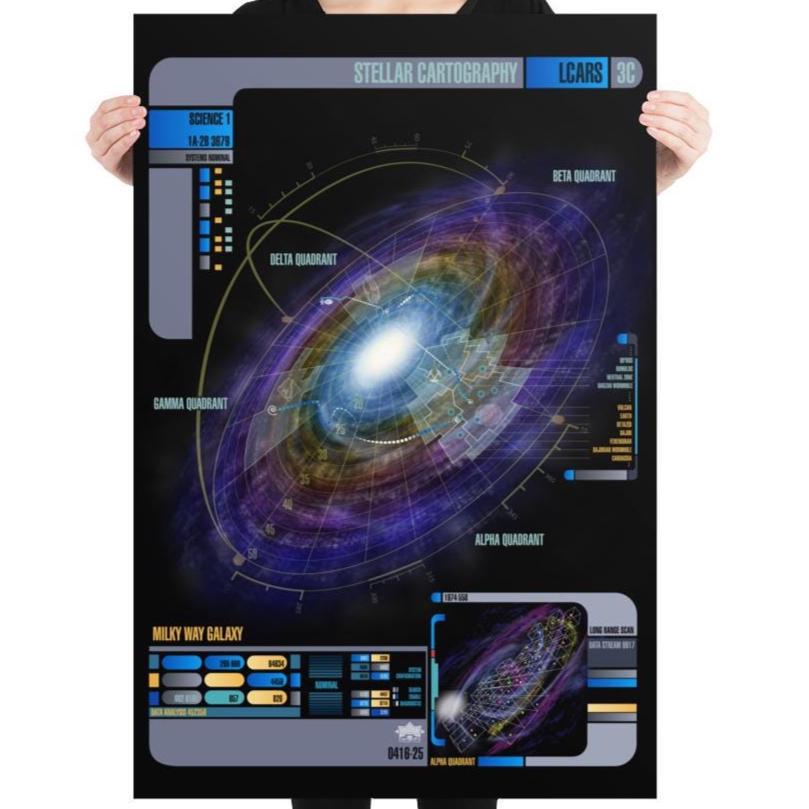 NEW!! Trekkers LCARS Map of the Galaxy - Spatial Grid Chart of the Four ...