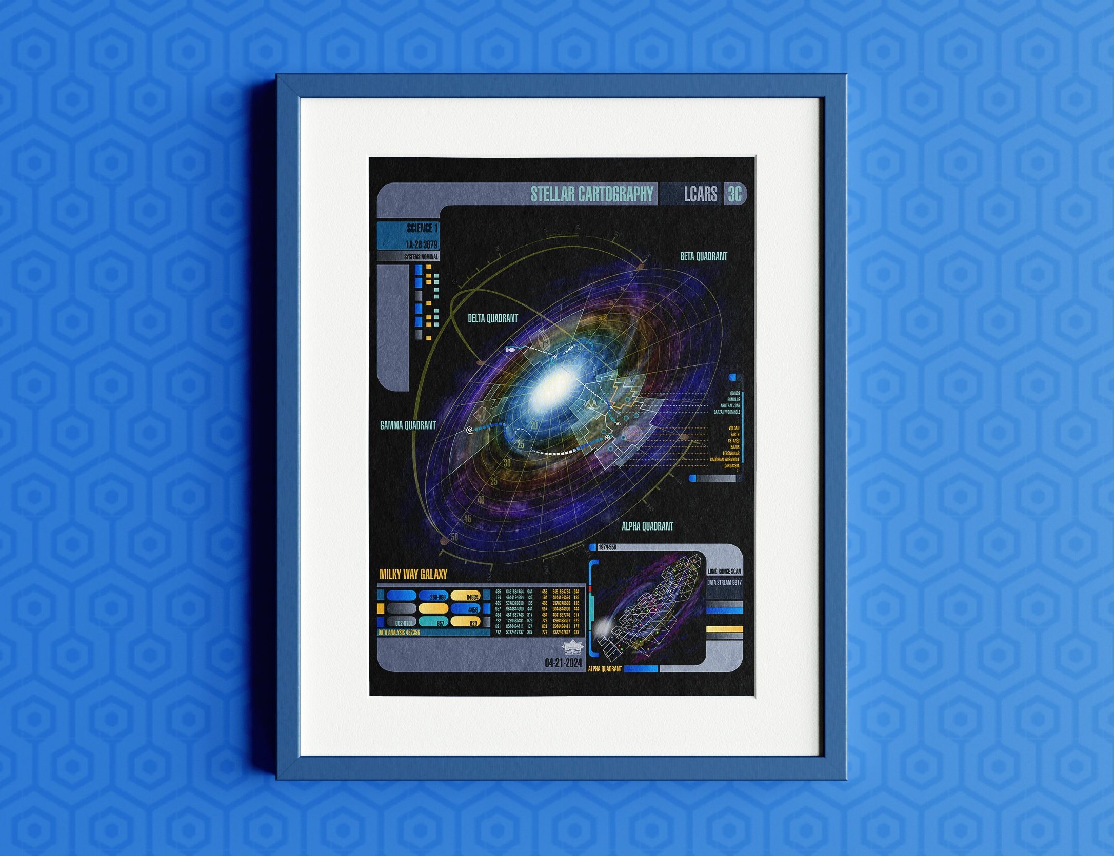 Trekkers LCARS Map of the Galaxy Spatial Grid Chart of the Four 4 ...