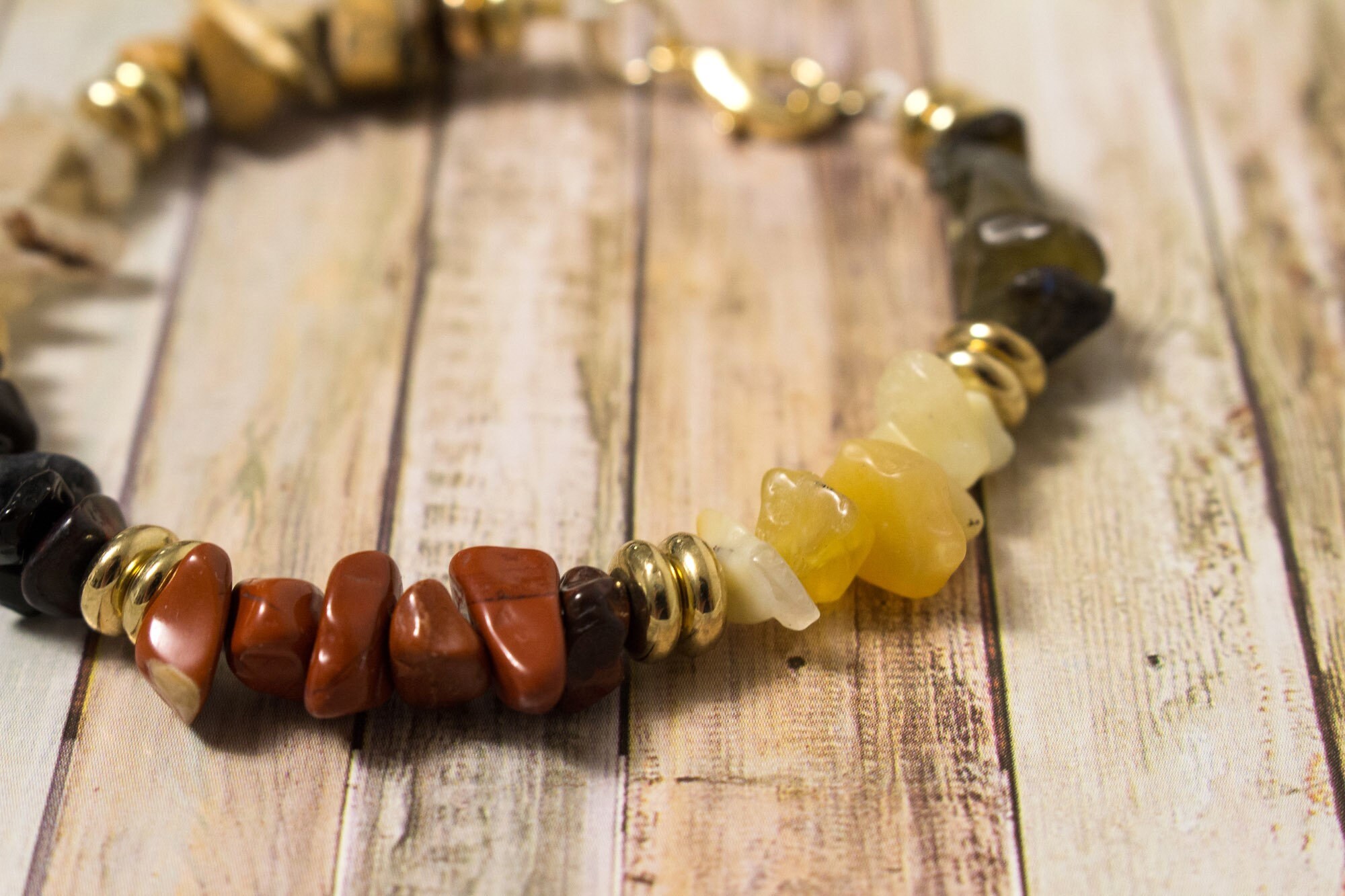 Autumn Breeze Handmade Colorful Semi-precious Gemstone Bracelet Unique ...