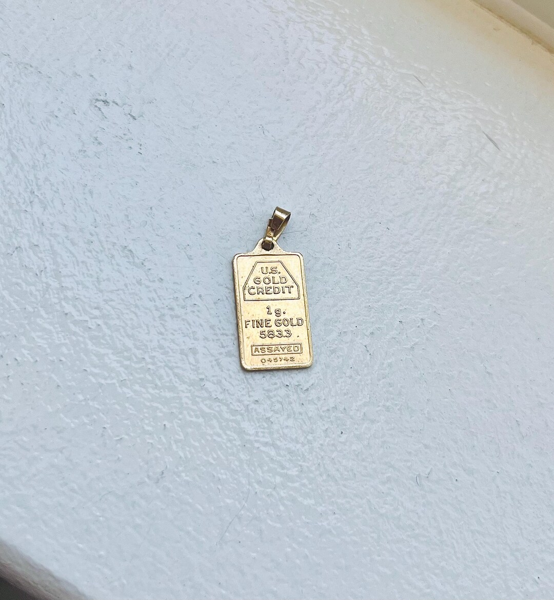 Vintage 14k Yellow Gold Dainty One Gram Fine Gold Tag Charm - Etsy