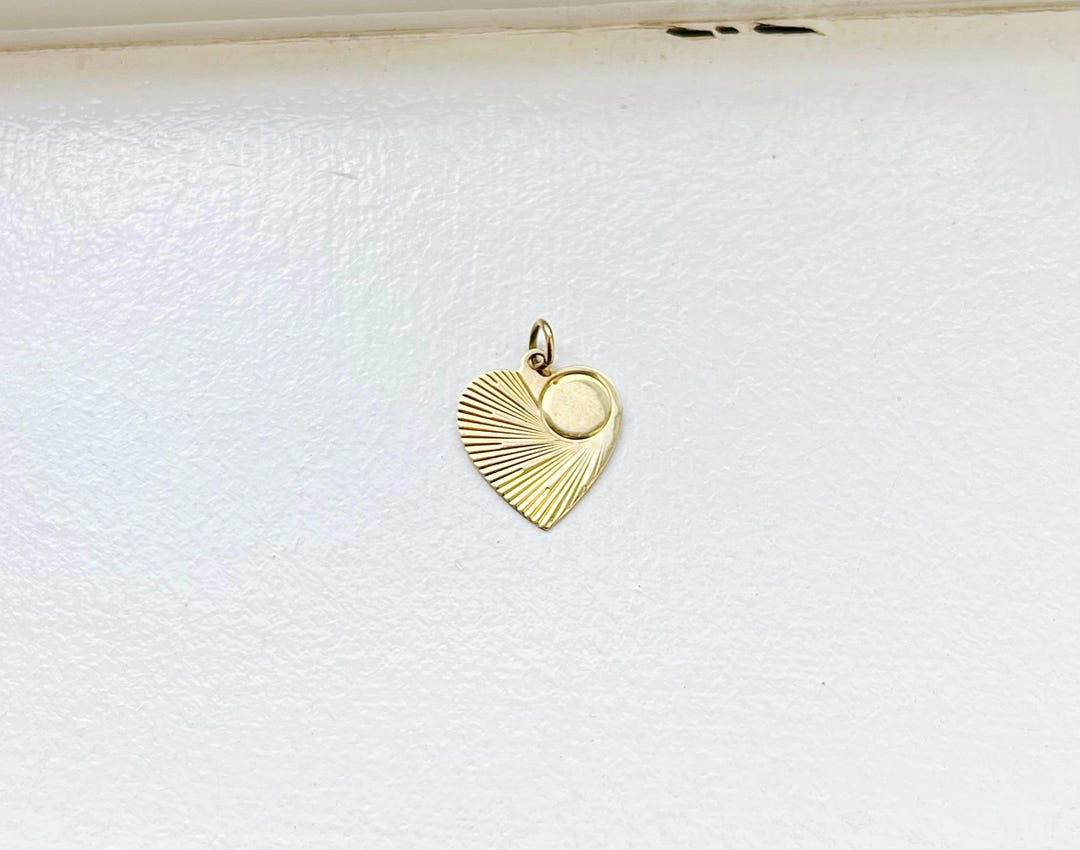 Vintage 14k Yellow Gold Engine Turned Heart Pendant Charm - Etsy