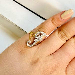 Vintage Retro 14k Gold Letter “F” Ring Set With Diamonds - Etsy