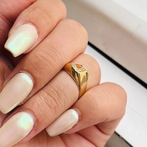 Vintage Retro 14k Gold Letter “J” Initial Ring Set With Diamonds - Etsy