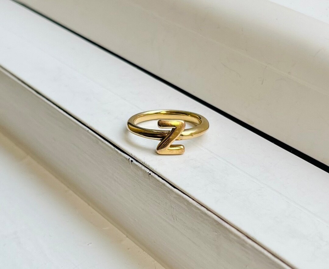 Vintage 14k Gold Letter “Z” Letter Ring - Etsy