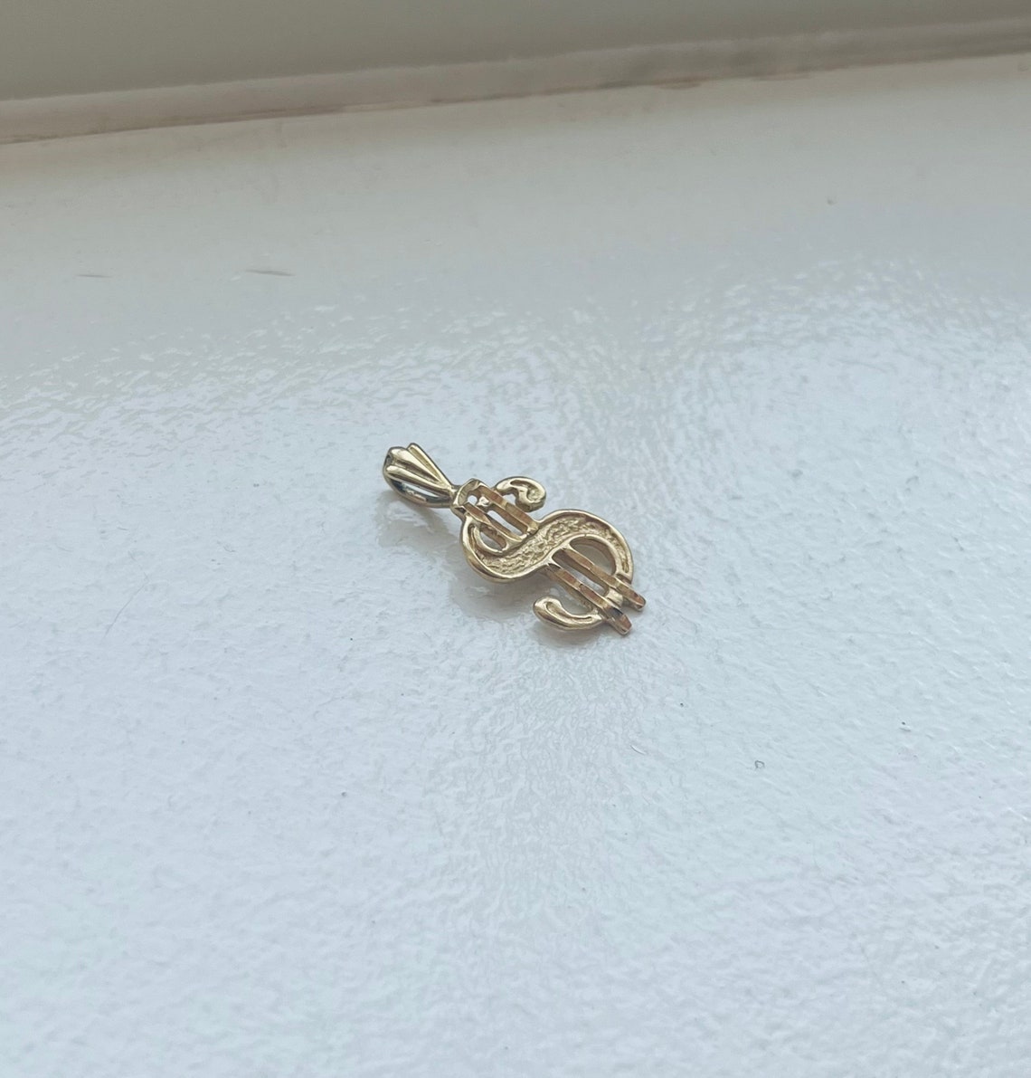 Vintage 14k Gold Dollar Sign Pendant - Etsy