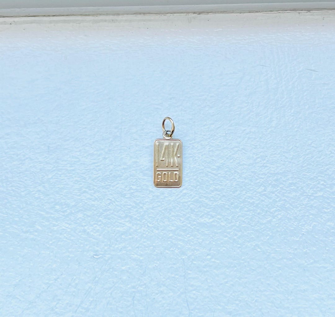 Vintage 14k Yellow Gold “14k Gold” Tag Charm - Etsy