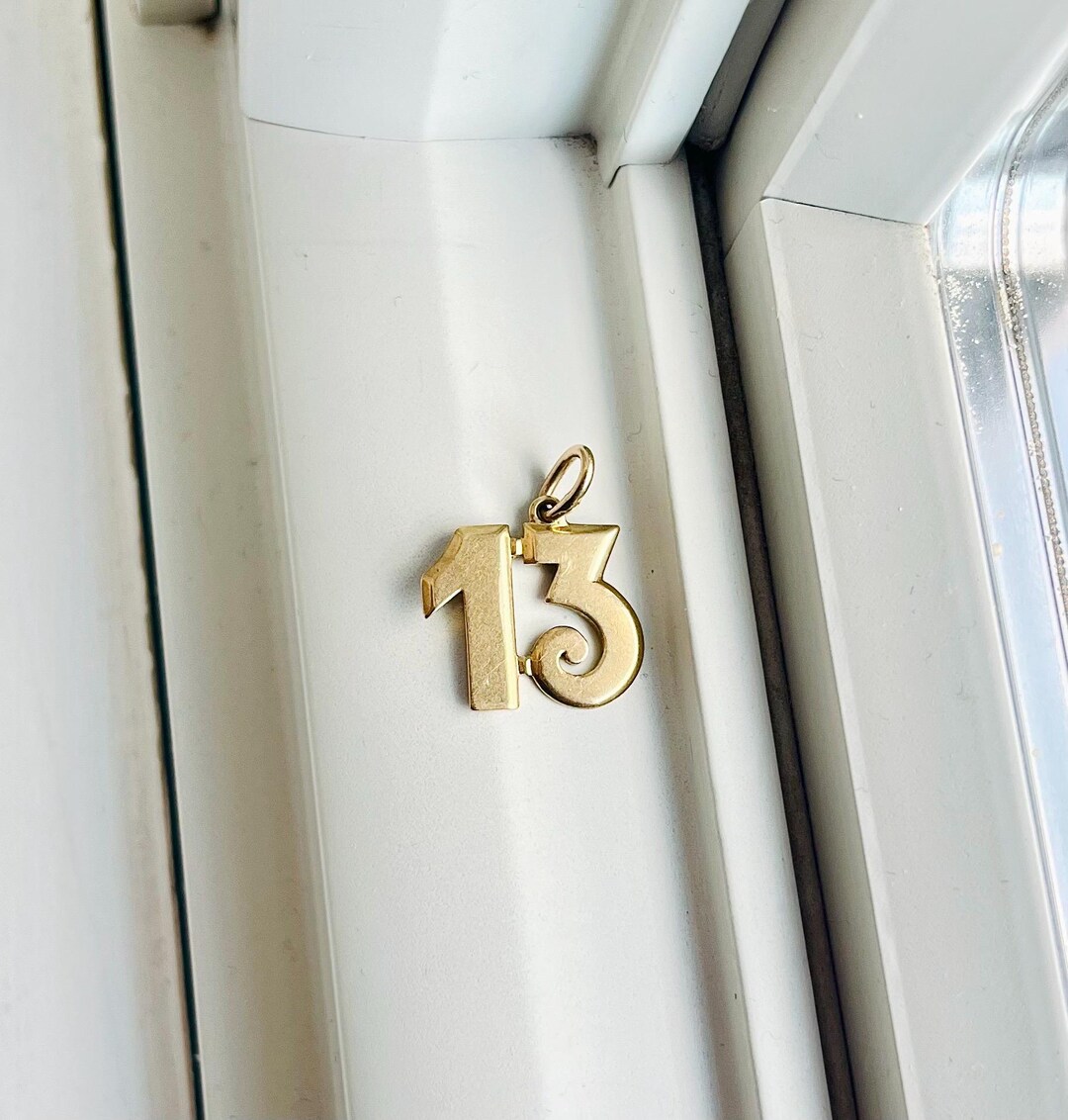 Vintage 14k Yellow Gold Number “13” Charm Pendant - Etsy