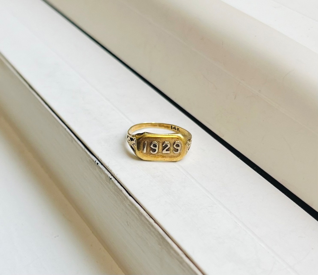 Antique 14k Gold “1929” Year Ring - Etsy