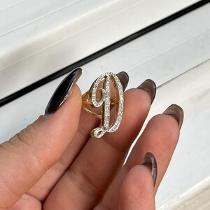 Vintage Retro 14k Gold Letter D Initial Ring Set With Diamonds - Etsy