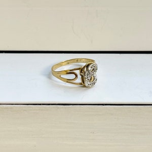 Vintage Retro 14k Gold Letter “B” Ring With Diamonds - Etsy